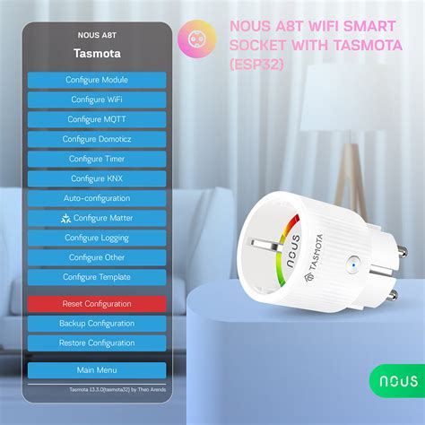4x Nous A8t 10a Wifi Matter Smart Socket Electricity Meter Tasmota