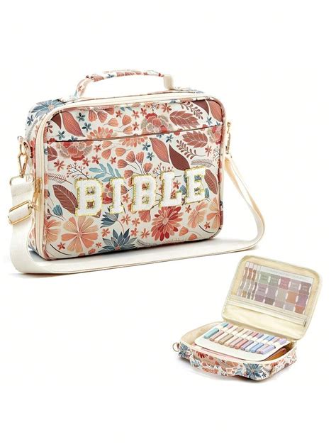 1pc Womens Large Size Letter Embroidery Multifunctional Bible Bag
