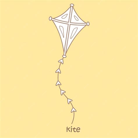 Premium Vector Alphabet K For Kite Vocabulary Digital Stamp Outline