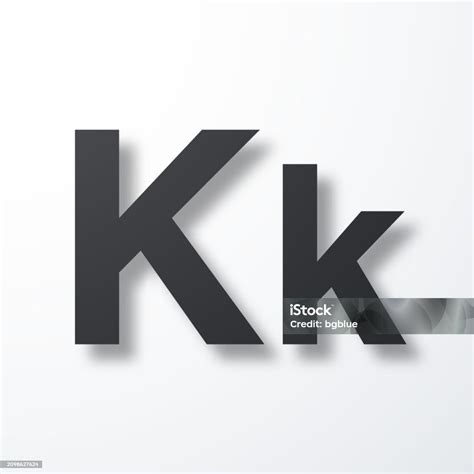 Letter K Uppercase And Lowercase Icon With Shadow On White Background