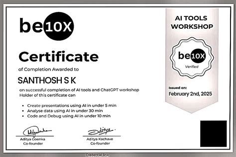 Ai Artificialintelligence Chatgpt Learning Be10x Certification