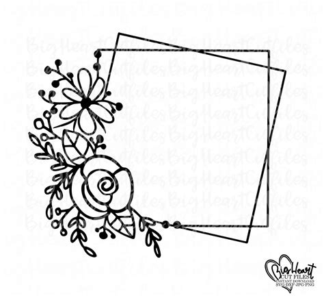 Floral Wreath Svg Png  Dxf Flower Wreath Monogram Etsy