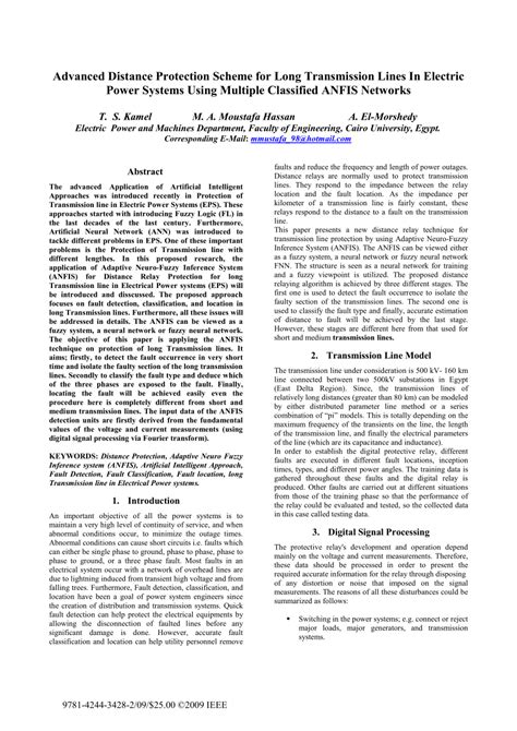 Pdf Advanced Distance Protection Scheme For Long Transmission Lines In Electric Power Systems