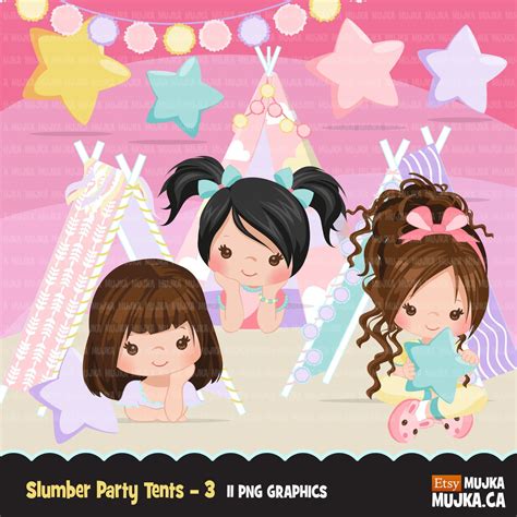 Cute Girl Slumber Party Clipart Mujka Cliparts
