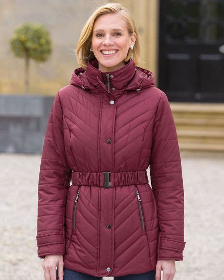 Ellie Claret Showerproof Quilted Jacket James Meade