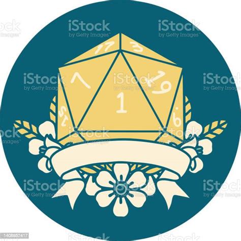 천연 하나의 D20 주사위 롤 그림 0명에 대한 스톡 벡터 아트 및 기타 이미지 0명 굴리기 문신 Istock