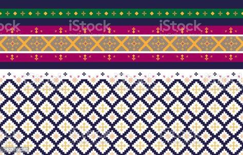 추상적 인 기하학적 및 부족 패턴 사용 디자인 지역 직물 패턴 원주민 부족에서 영감을 얻은 디자인 원활한 기하학적 벡터 일러스트 레이 션 고풍스런에 대한 스톡 벡터 아트 및