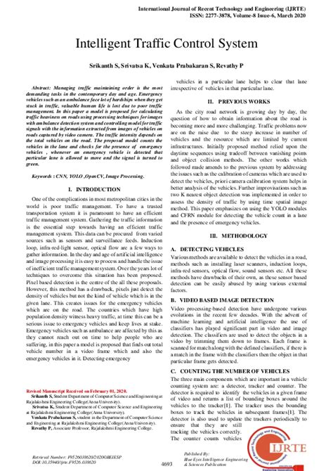 Pdf An Intelligent Traffic Control System