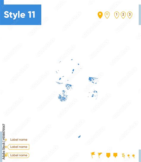 Lakshadweep India Blue Low Poly Map Polygonal Map Outline Map