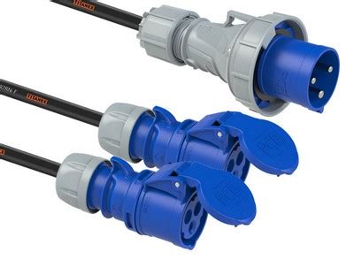 Adaptador Macho Cee 63a 3p A 2x Hembra Cee 32a 3p 1m