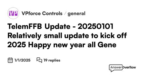 Telemffb Update 20250101 Relatively Small Update To Kick Off 2025