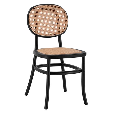 ΚΑΡΕΚΛΑ ΞΥΛΙΝΗ Penny ΜΕ ΠΛΕΞΗ Rattan ΣΕ ΜΑΥΡΗ ΑΠΟΧΡΩΣΗ Hm8747 44x51x87 εκ
