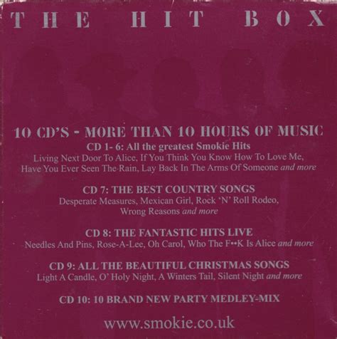 Smokie The Hit Box Out Of Print South African 10 Cd Boxset Cdsmokieswh10 South African