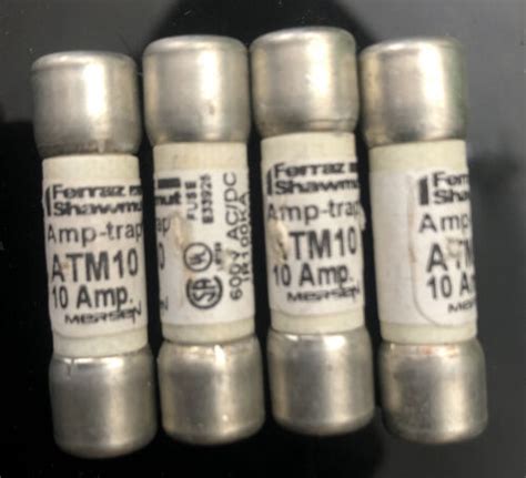 Pack Of 4 Fuses Mersen Atm10 10amp 10 Atm 600v Fast Acting Amp Trap