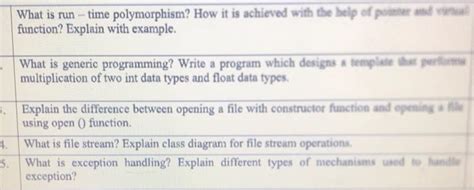 Solved What Is Run Time Polymorphism How It Is Achieved
