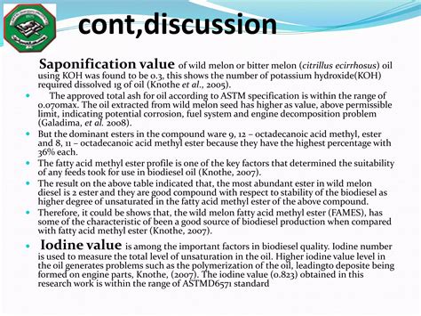 Abubakar Musa Production Of Biodiesel Form Wild Melon Citrullusecirrhusus Seeds Oil Using