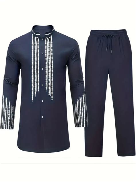 Mens Long Sleeve Metallic Golden Print Shirt Temu Denmark