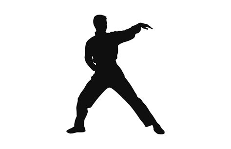 A Tai Chi Pose Black Silhouette Vector 35992604 Vector Art At Vecteezy