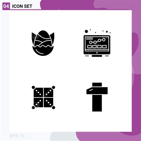 Set Of Commercial Solid Glyphs Pack For Egg Coding Happy Set PNG And Vector With