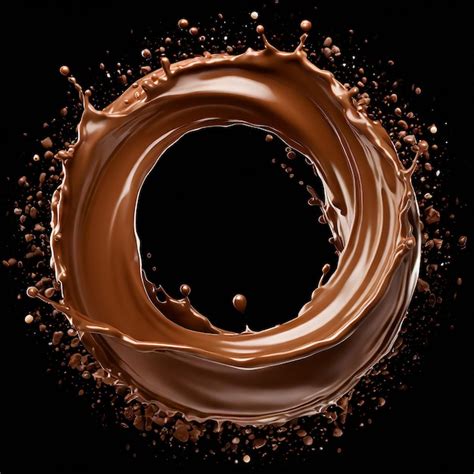 Premium Photo Chocolate Isolated Splashes Waves Circle With Clipping