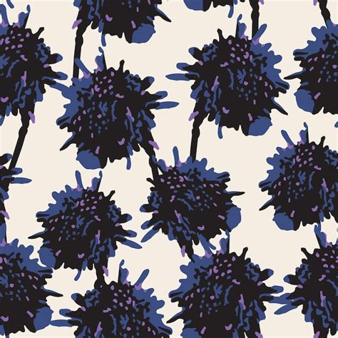 Premium Vector Seamless Plants Pattern Background With Abstract Flowers Greeting Card Or Fabric
