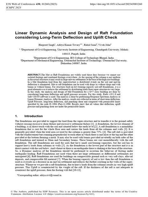 Linear Dynamic Analysis And Design Of Raft Foundat Pdf Foundation
