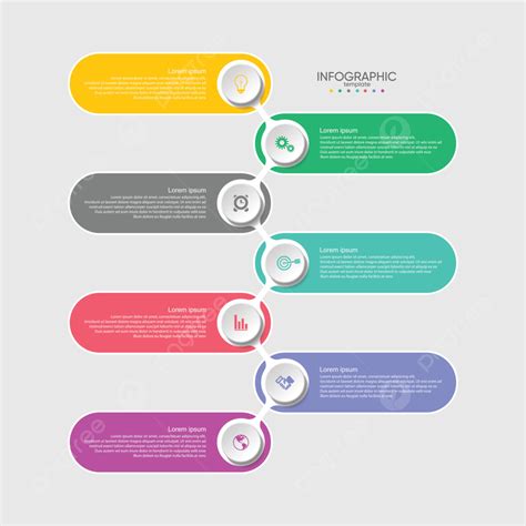 Infographic Template Circle Colorful With 7 Step Brochure Template Download On Pngtree