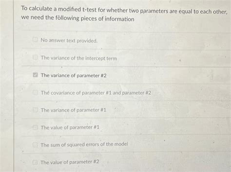 Solved To Calculate A Modified T Test For Whether Two