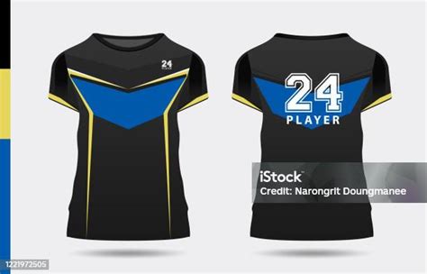 스포츠 세련된 블랙 레드 티셔츠와 의류 트렌디 한 디자인 실루엣 타이포그래피 인쇄 벡터 일러스트레이션 전면 및 후면 보기 벡터 Eps 10 그림 0명에 대한 스톡 벡터 아트