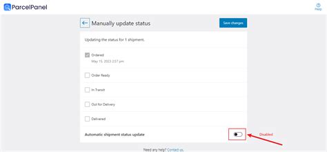 customize shipment status