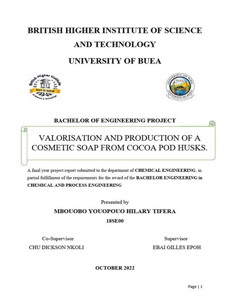 Valorization And Production Of A Cosmetic Soap From Cocoa Pud Husk Pdf