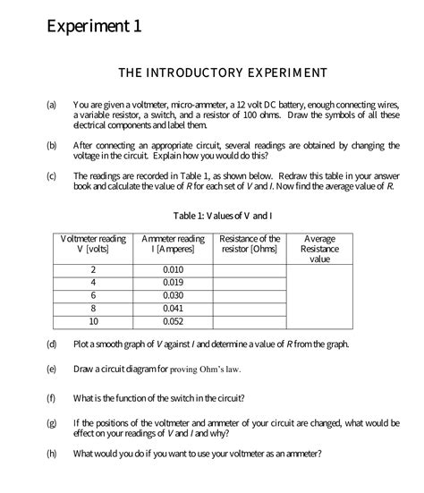 Solved Experiment 1 The Introductory Experiment A You Are