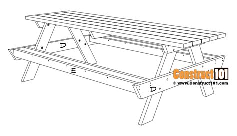 8 Foot Picnic Table Plans DIY Projects Construct101