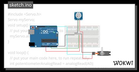 Servo Motor With Potentiometer Wokwi Esp32 Stm32 Arduino Simulator