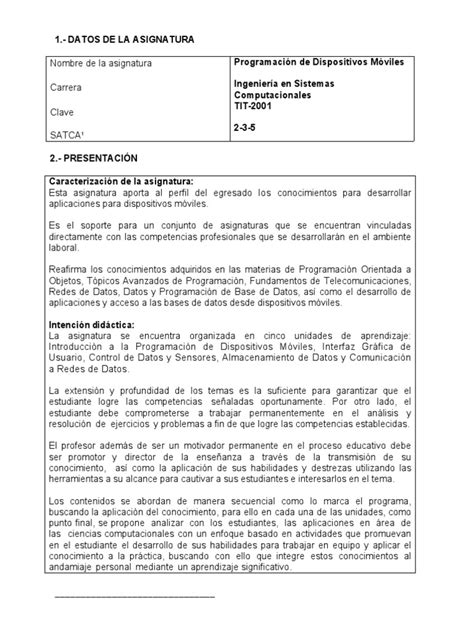 Programación De Dispositivos Móviles Pdf Aplicación Movil