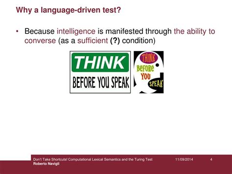 Ppt Dont Take Shortcuts Computational Lexical Semantics And The Turing Test Powerpoint