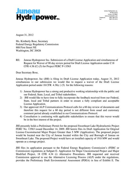 Fillable Online Jhi Ferc Dla Pdea Cover Letter Fax Email Print Pdffiller
