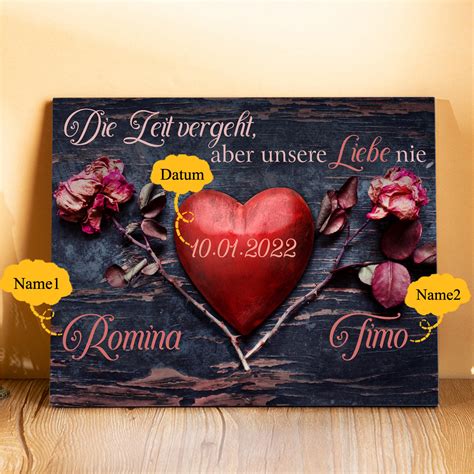 Kettenmachen Pärchen Holzbild Personalisierter 2 Namen Datum Leit