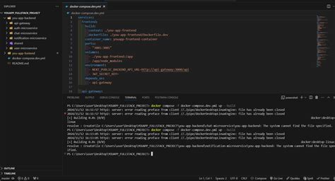 Docker The System Cannot Find The File Specified Typescript Stack
