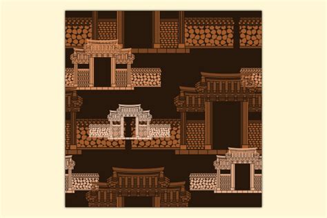 dark background open korean gate pattern graphic by faqeeh · creative