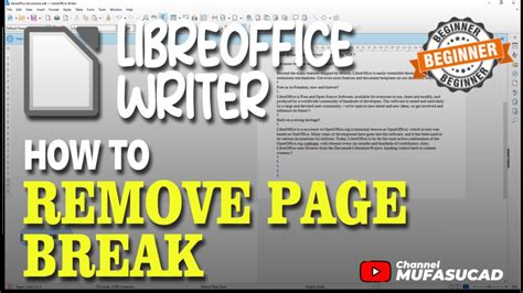 Libreoffice Writer How To Remove Page Break Youtube