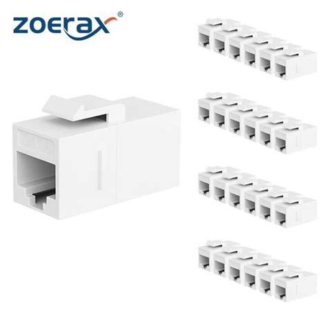 Zoerax 1 5pcs Rj45 Cat6 Keystone Coupler Female To Female Insert Coupler Utp Cat6 Keystone