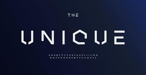 Unique Geometric Font Futuristic Alphabet Modern Letters For