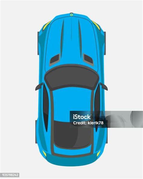 블루 스포츠 자동차 평면 스타일 흰색 배경에 고립의 상위 뷰 개념에 대한 스톡 벡터 아트 및 기타 이미지 개념 경쟁 날씨 Istock