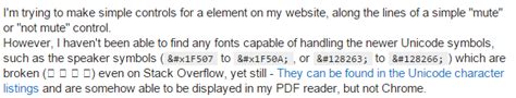 Html Which Font Should I Use For The Newest Unicode Characters Stack Overflow
