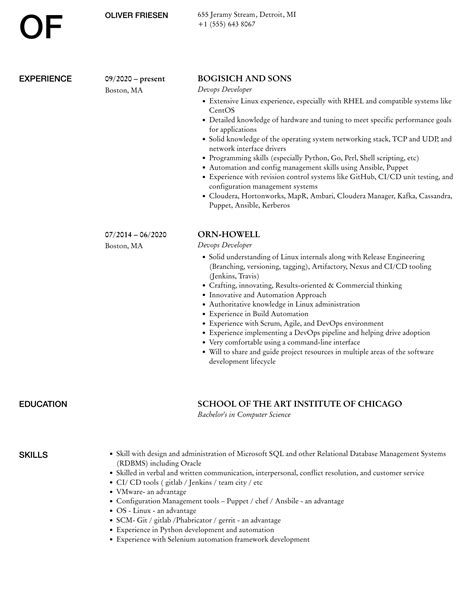 Devops Developer Resume Samples Velvet Jobs