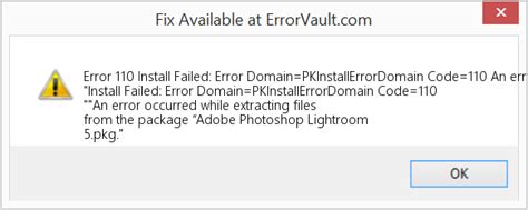How To Fix Error 110 Install Failed Error Domainpkinstallerrordomain