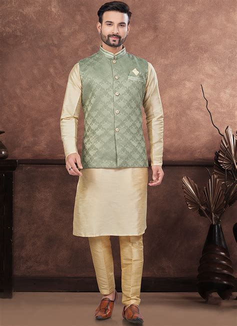 Buy Indian Ethnic Clothing Krishna Jayanthi Beige Men Kurta Pyjamas