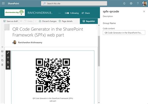 QR Code Generator In The SharePoint Framework SPFx Web Part