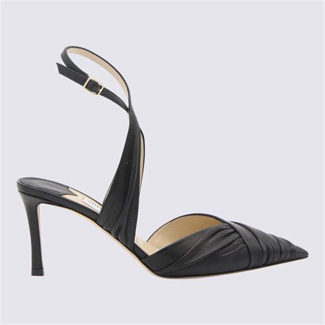 Buy Jimmy Choo Black Leather Basil Pumps One Color At 25 Off